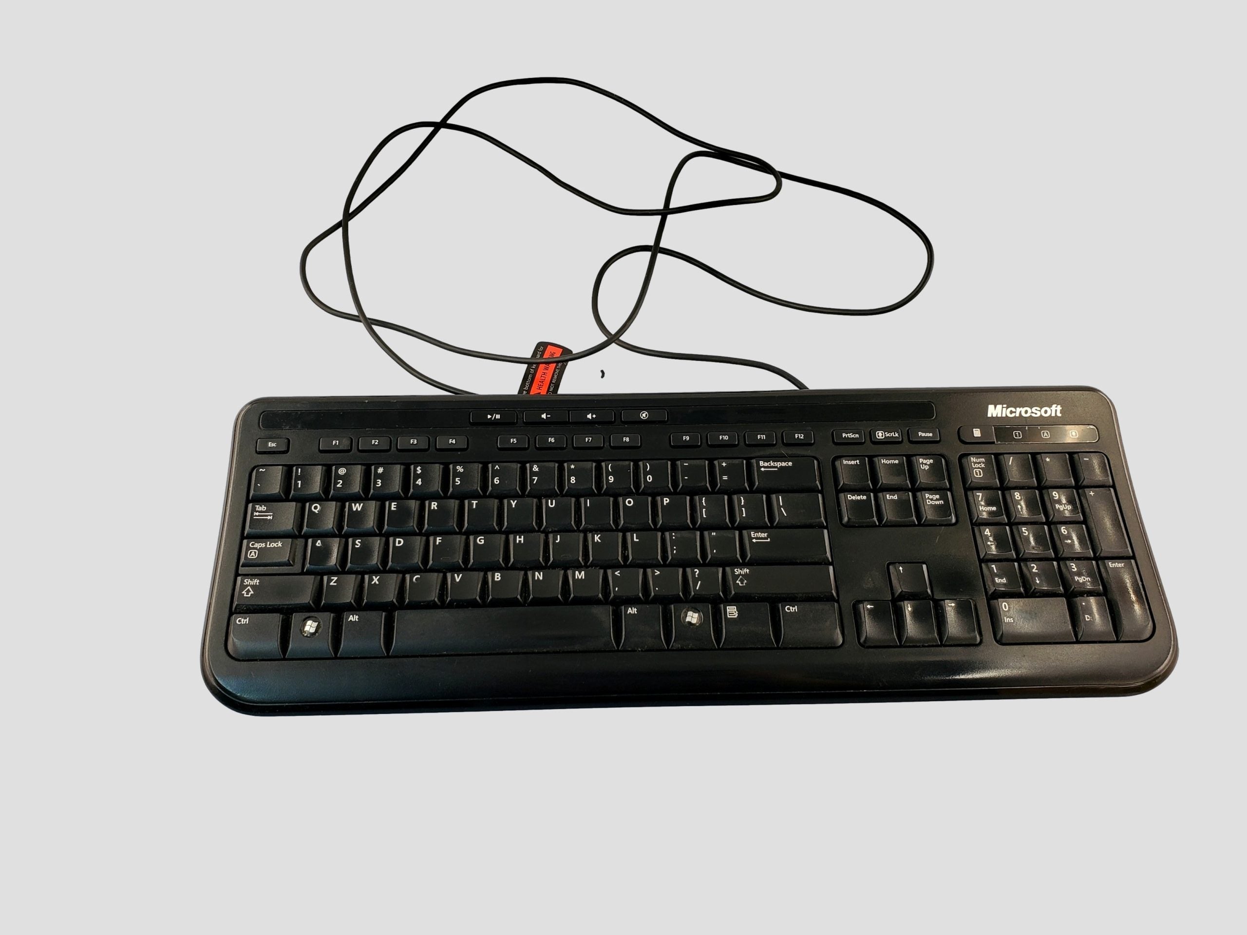 Microsoft USB Standard Keyboard 7YH-00009 Model 1366 Black Anti Spill ...