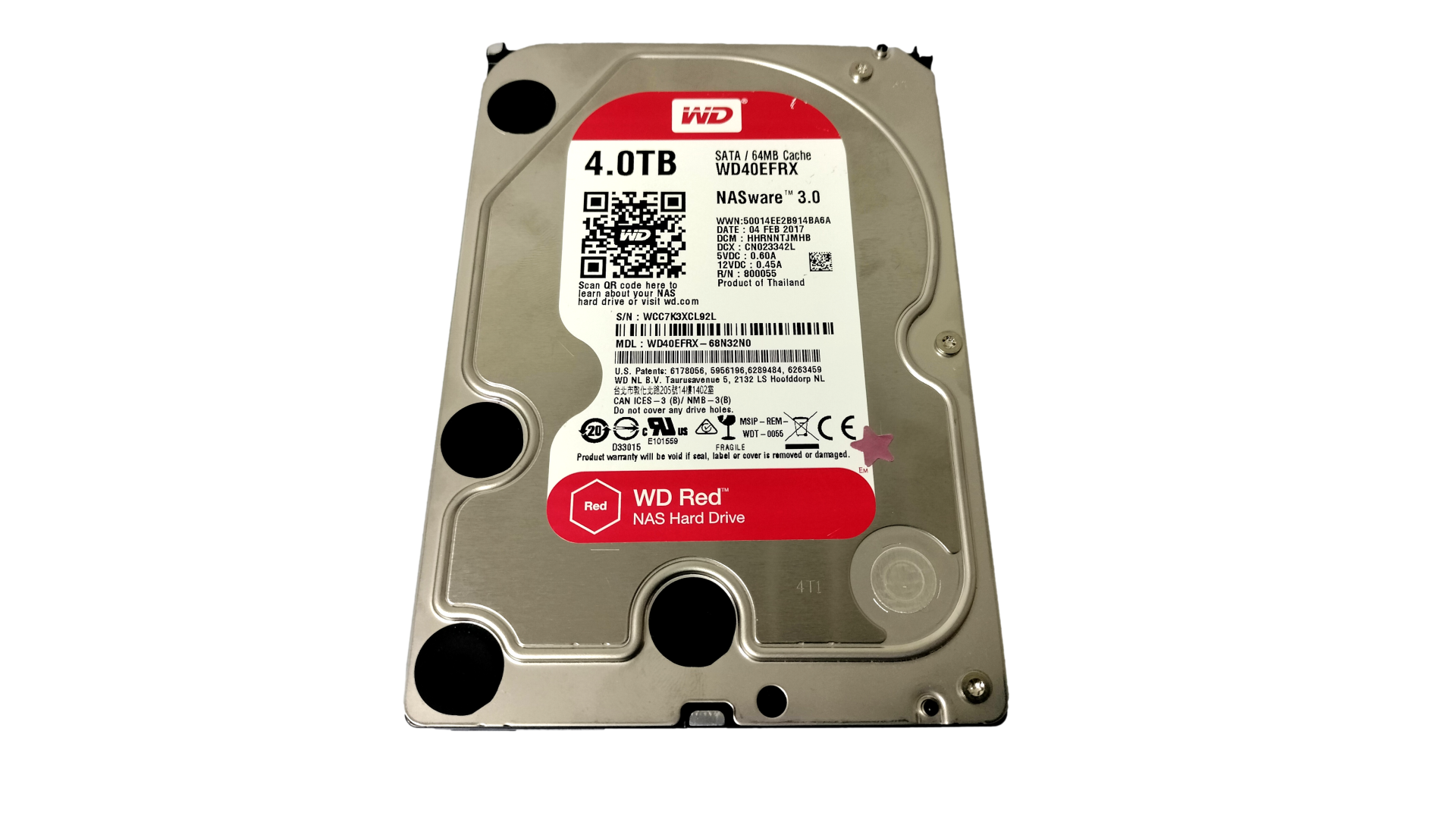 Western Digital Red WD40EFRX-68N32N0 4TB 3.5" SATA NAS Hard Drive – My ...